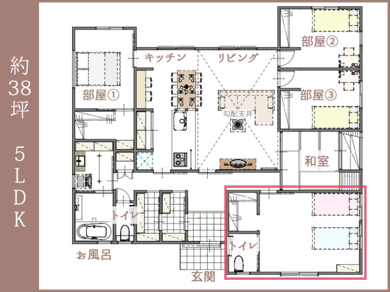 【平屋35坪～40坪】注文住宅の間取り実例を解説【3LDK・4LDK・5LDK】｜注文住宅お役立ちコラム｜悠悠ホーム | 福岡・熊本・佐賀のハウスメーカー