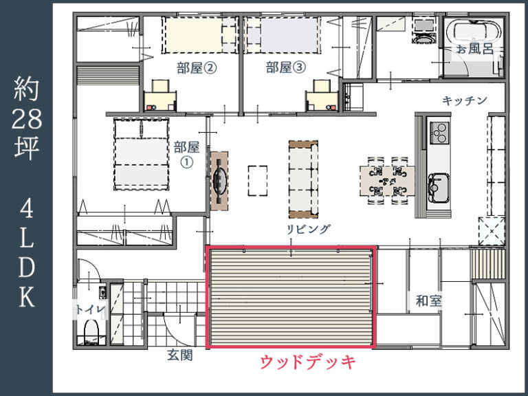 【平屋30坪】注文住宅の間取り実例を徹底解説!【3LDK・4LDK】｜注文住宅お役立ちコラム｜悠悠ホーム | 福岡・熊本・佐賀のハウスメーカー