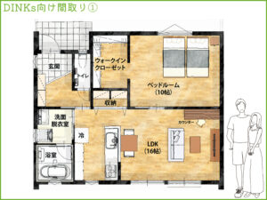 【平屋20坪】二人暮らし向けの注文住宅間取り特集【DINKs編】｜注文住宅お役立ちコラム｜悠悠ホーム | 福岡・熊本・佐賀のハウスメーカー
