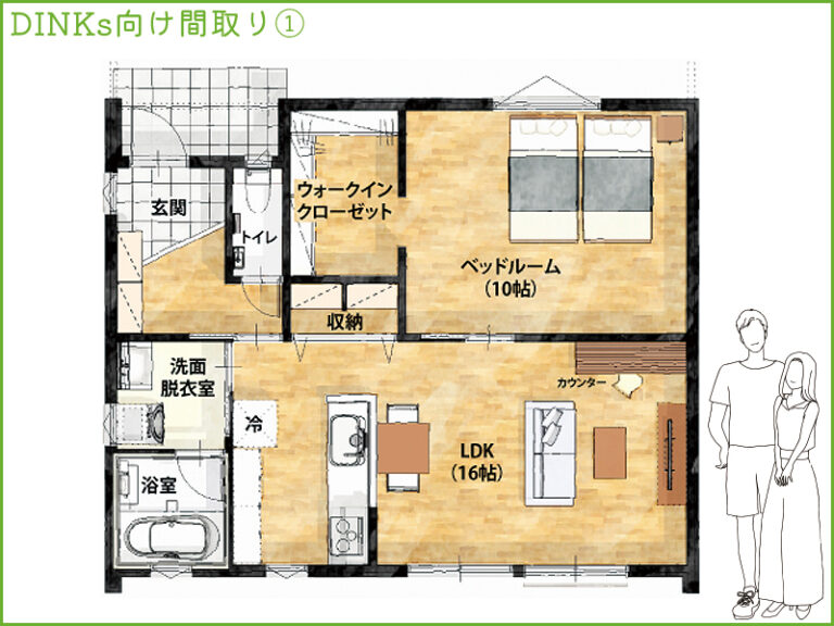 【平屋20坪】二人暮らし向けの注文住宅間取り特集【DINKs編】｜注文住宅お役立ちコラム｜悠悠ホーム | 福岡・熊本・佐賀のハウスメーカー